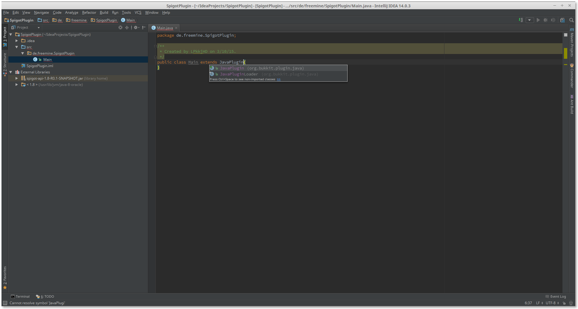 Creating a blank Spigot plugin in IntelliJ IDEA | SpigotMC - High ...