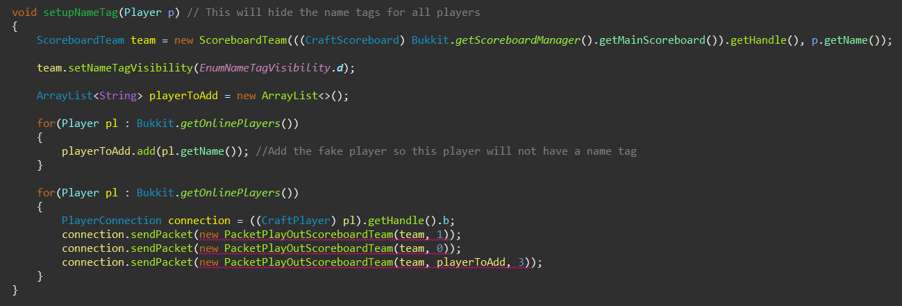 1.17.1 - PacketPlayOutScoreboardTeam Constructor | SpigotMC - High Performance Minecraft Software