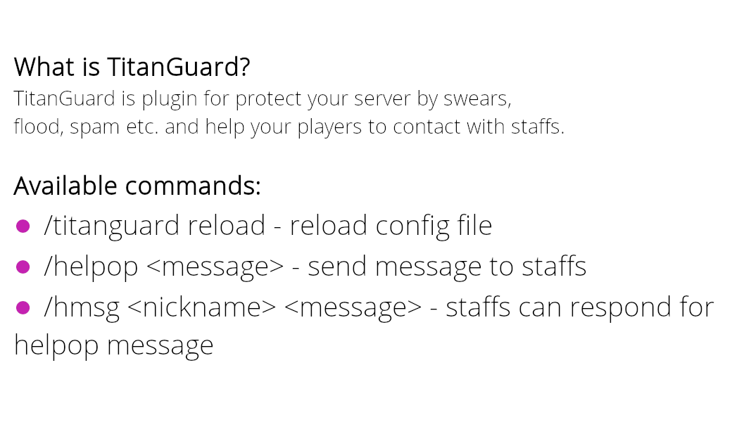TitanGuard BungeeCord HelpOp / Anti-Spam / Anti-Flood / Anti-Swear ...