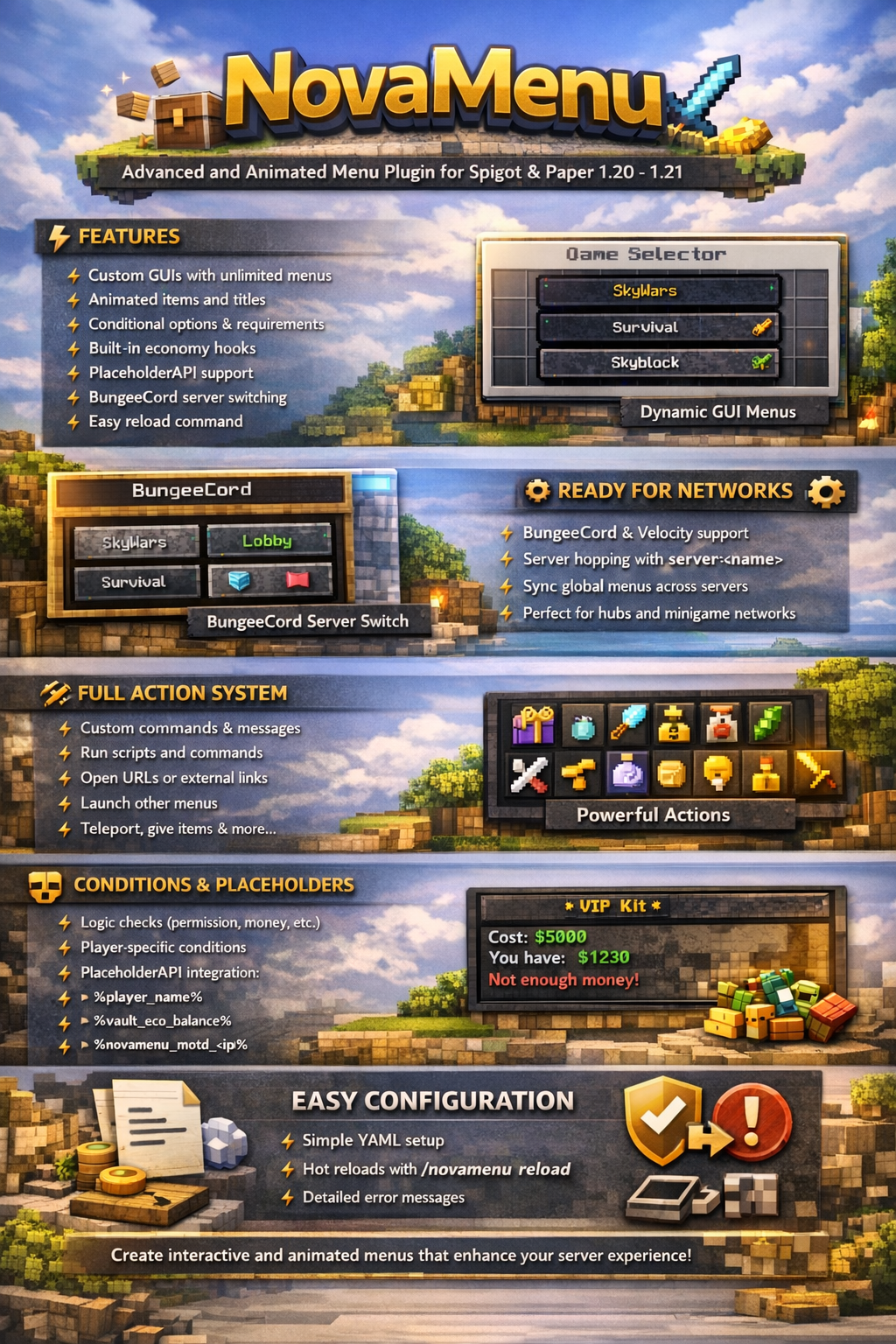 NovaMenu | Dynamic & Animated Menu Plugin | SpigotMC - High Performance ...