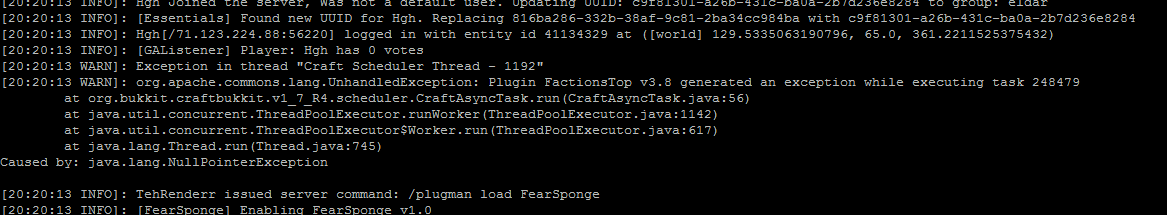 Not printing full stacktrace | SpigotMC - High Performance Minecraft Community