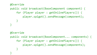 Solved - Broadcasting TextComponent | SpigotMC - High Performance Minecraft Community