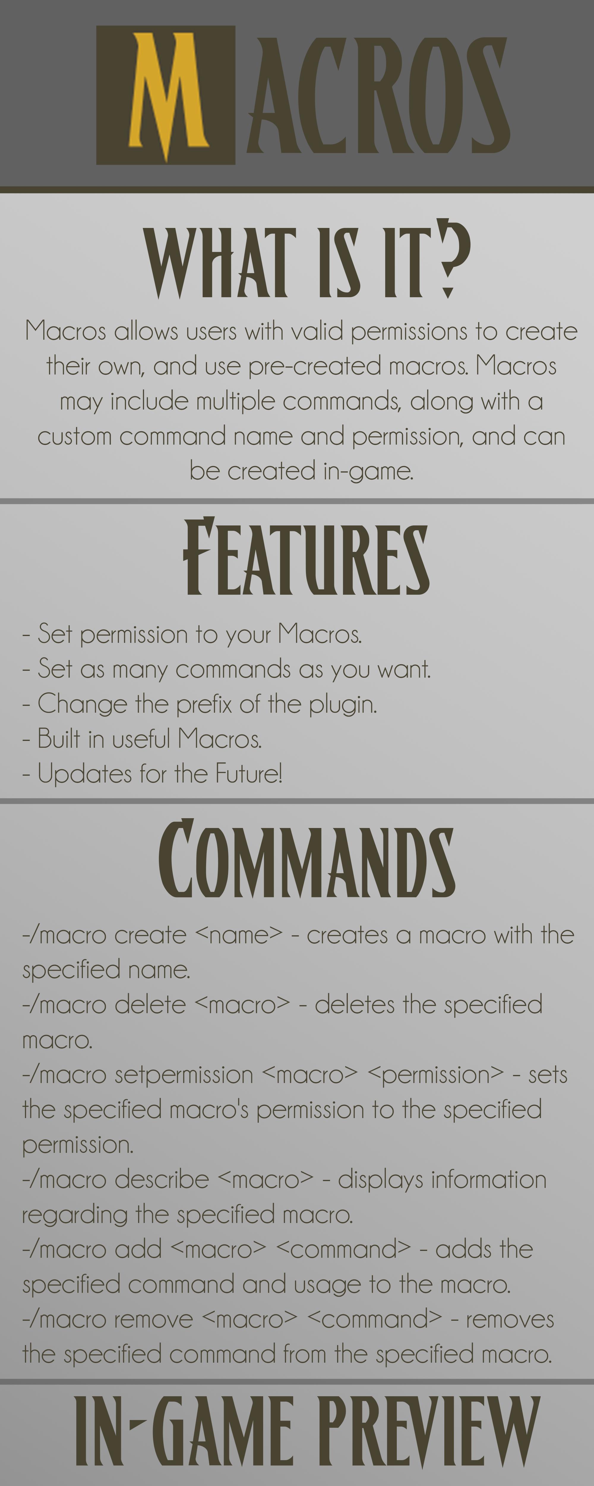 Macros | SpigotMC - High Performance Minecraft Community