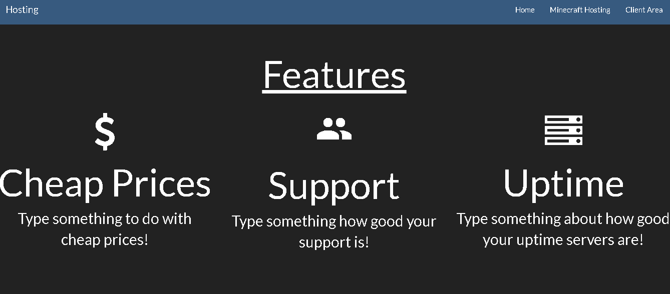 Hosting Home Page Template | SpigotMC - High Performance Minecraft Software