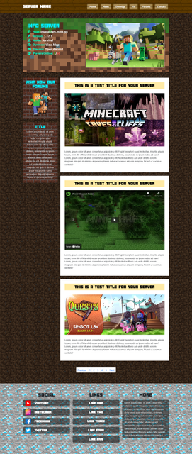 Free Web Template HTML5 with Minecraft design | SpigotMC - High ...