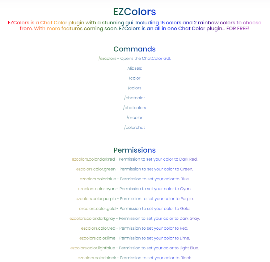 Spigot - [1.8.8 - 1.21] EZColors | SpigotMC - High Performance Minecraft Community