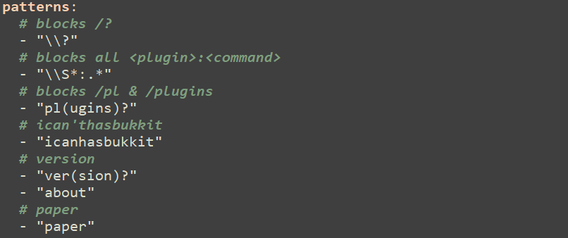 Regex Command Blocker - Universal | SpigotMC - High Performance Minecraft Community