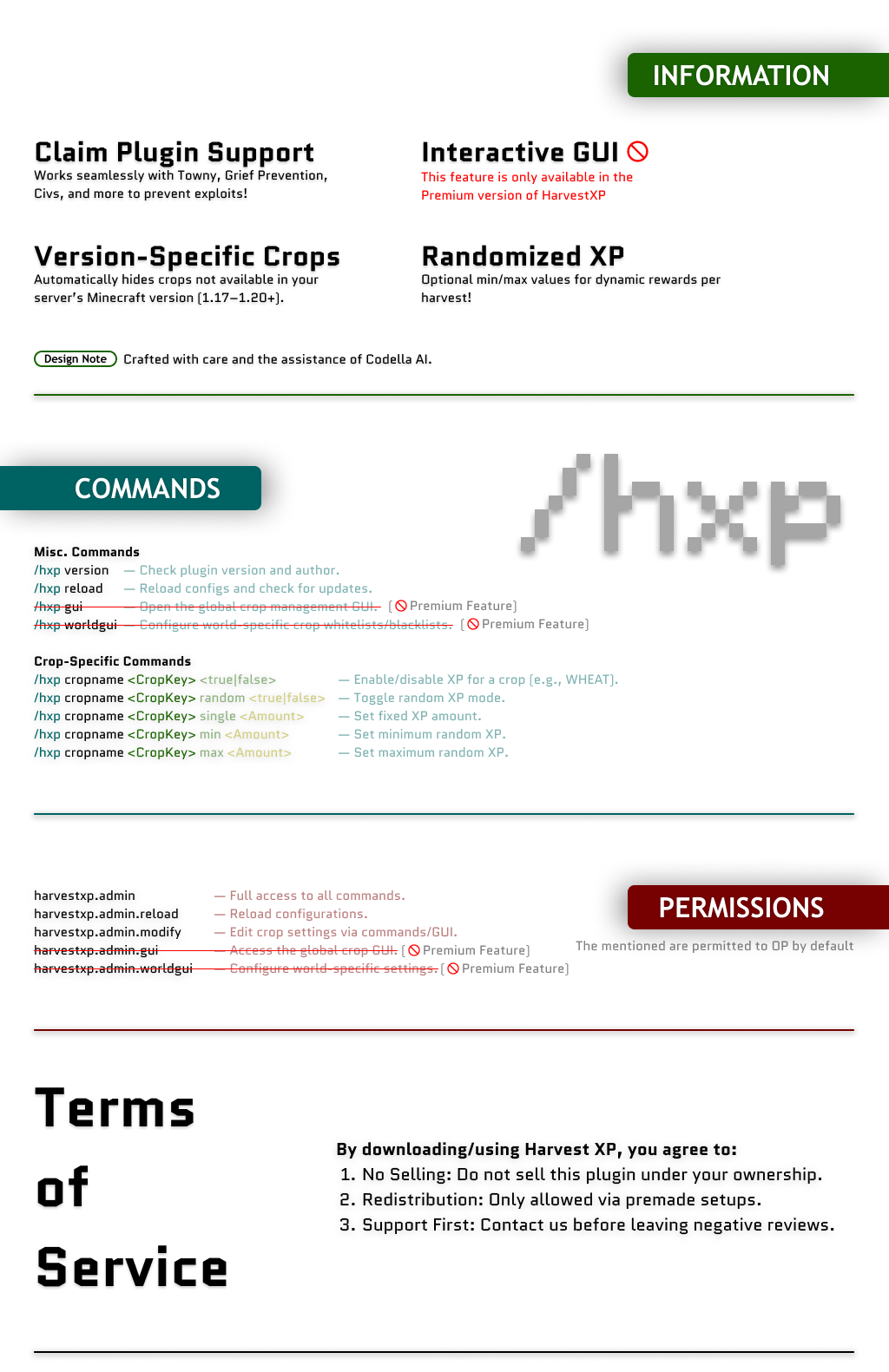 HarvestXP [Recoded] | SpigotMC - High Performance Minecraft Community