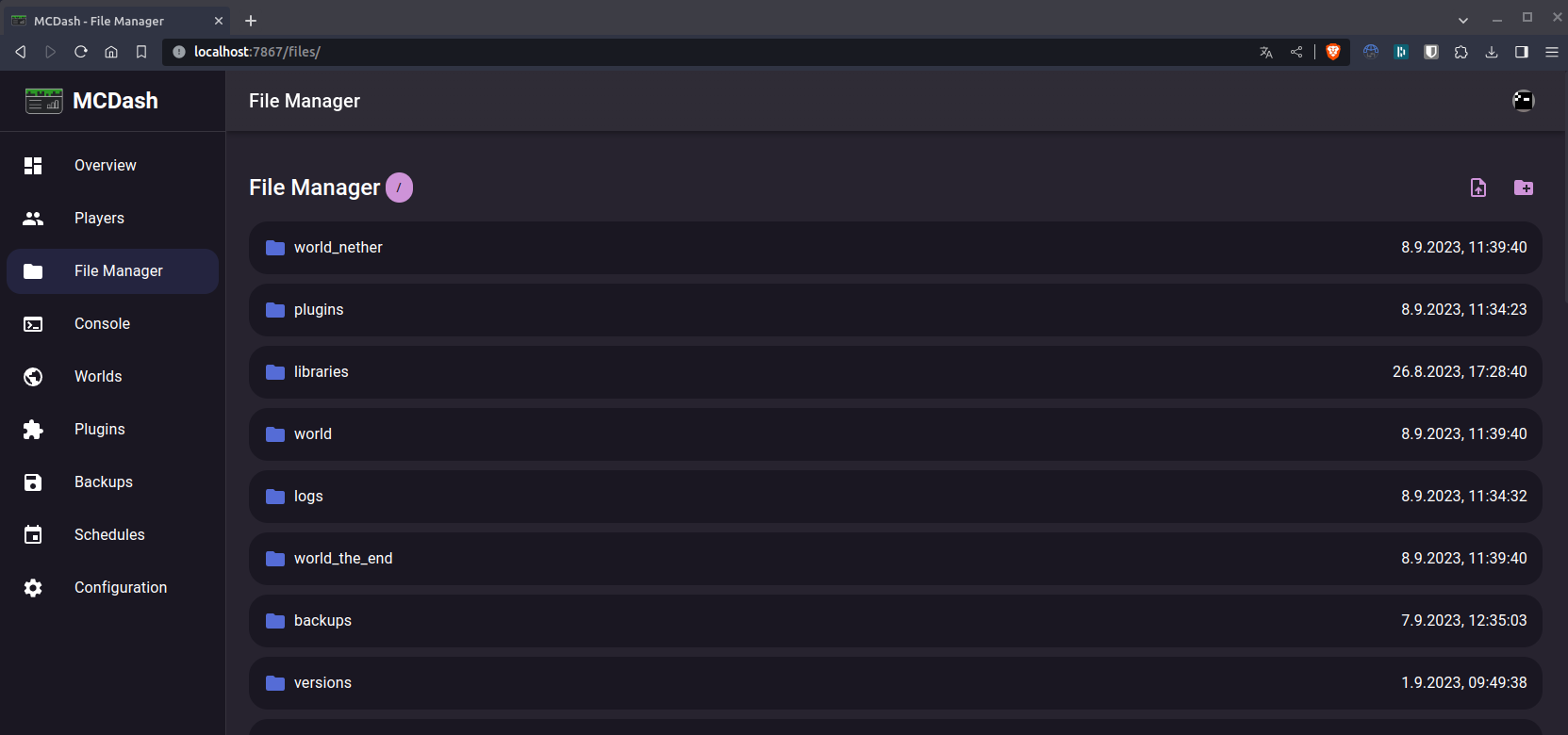 MCDash Simple Minecraft Dashboard [BETA] | SpigotMC - High Performance Minecraft Community
