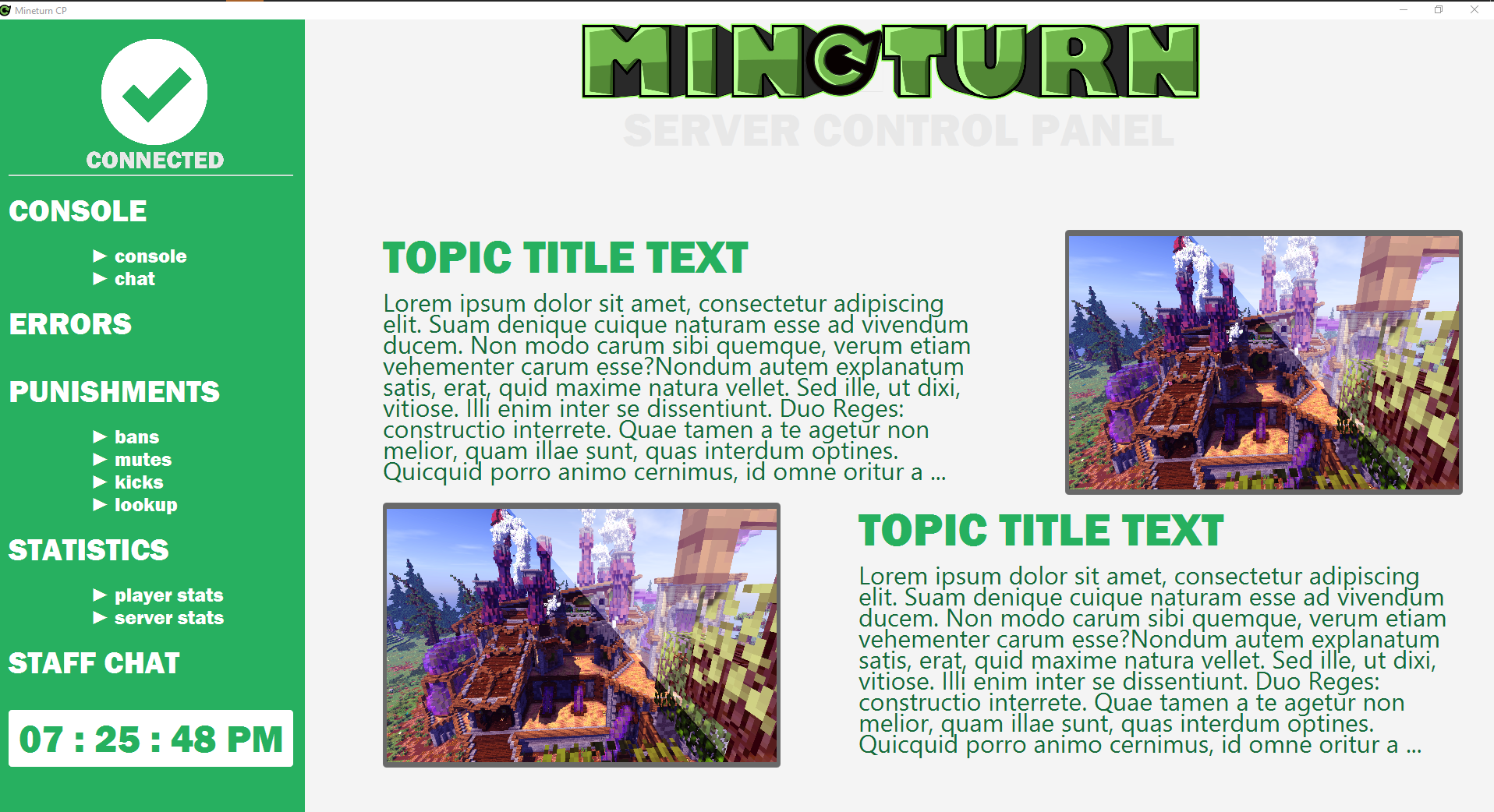 Opinions and feedback on my control panel | SpigotMC - High Performance ...