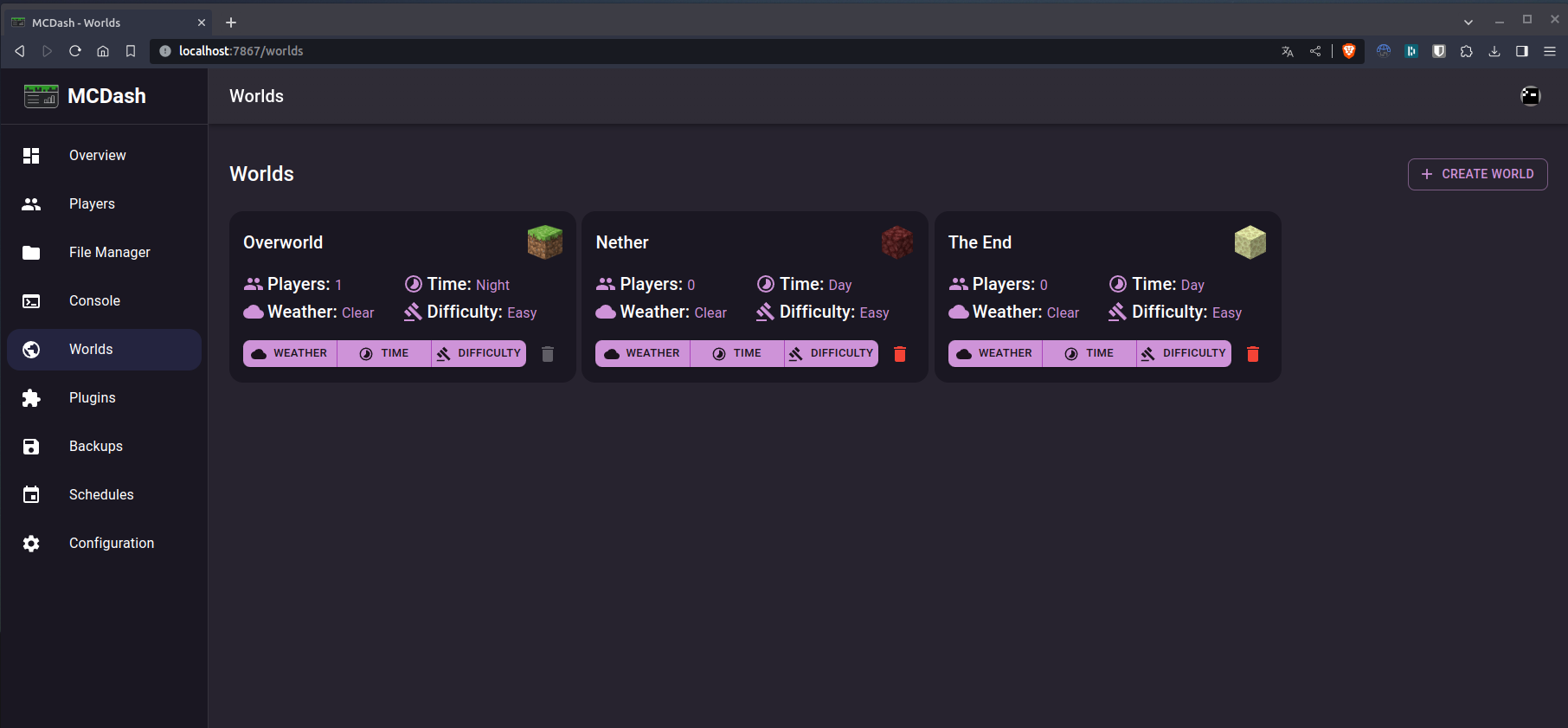 MCDash Simple Minecraft Dashboard [BETA] | SpigotMC - High Performance Minecraft Community