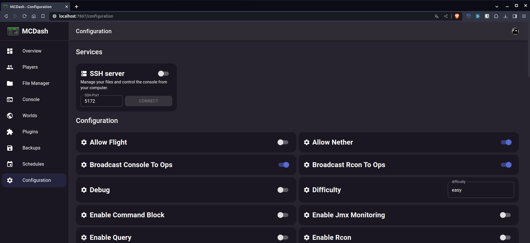 MCDash Simple Minecraft Dashboard [BETA] | SpigotMC - High Performance Minecraft Community