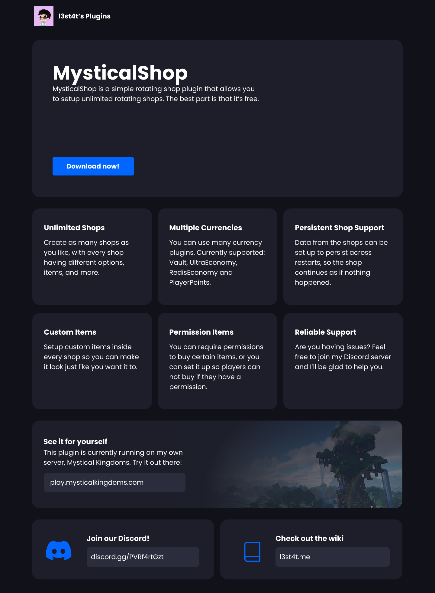 MysticalShop [Vault/PlayerPoints/More] | SpigotMC - High Performance Minecraft Software