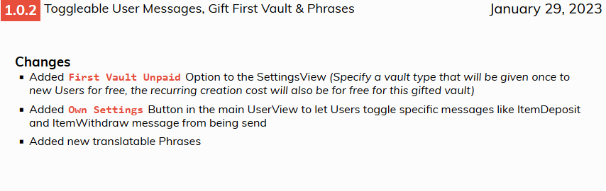Insane Vaults - Toggleable User Messages, Gift First Vault & Phrases | SpigotMC - High ...