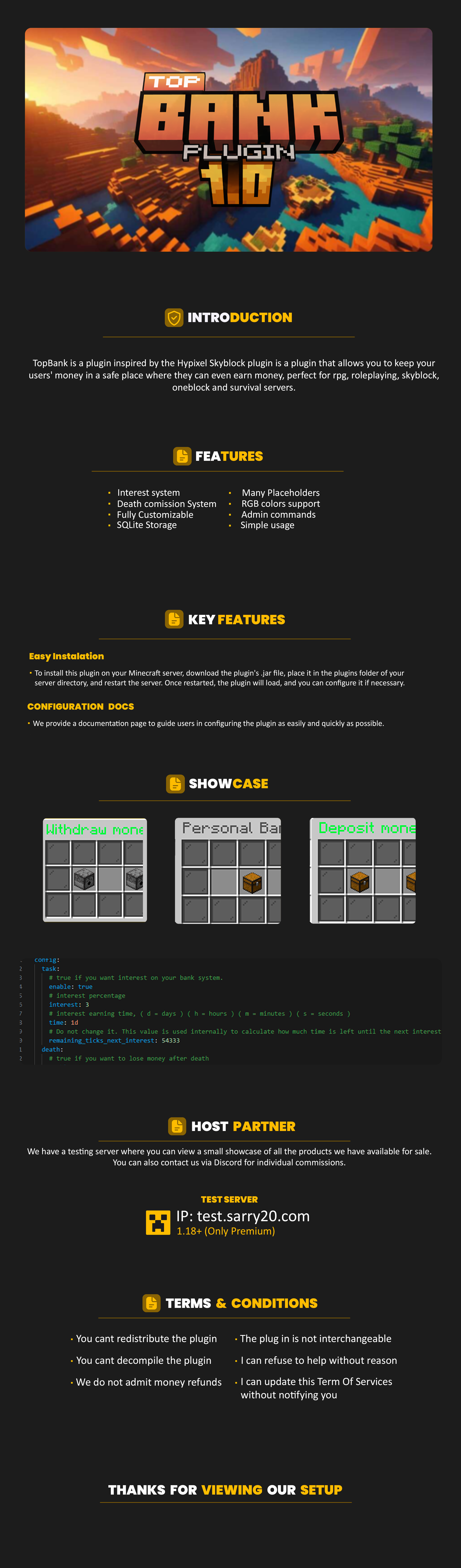 TOPBANK Hypixel Bank Clone ⚔️ |⚡ Very Optimized | ⚙️ Fully Customizable ...