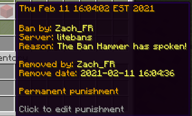 History Gui [Litebans] | SpigotMC - High Performance Minecraft Community