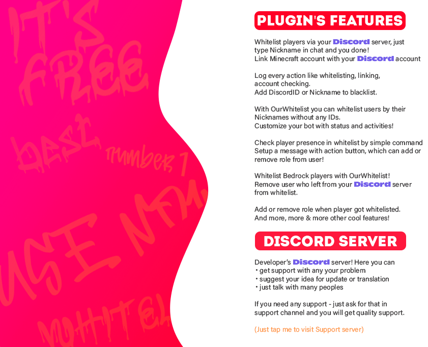 Discord Whitelist・Free advanced & powerful tool! | SpigotMC - High Performance Minecraft Community