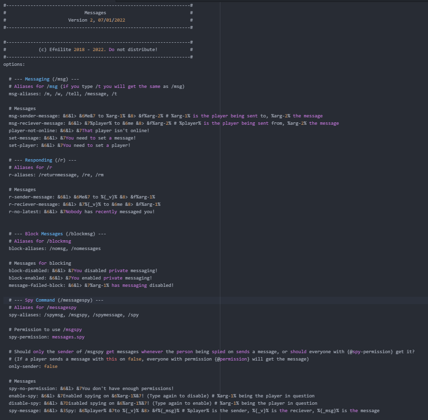Messages Skript Messaging System | SpigotMC - High Performance ...