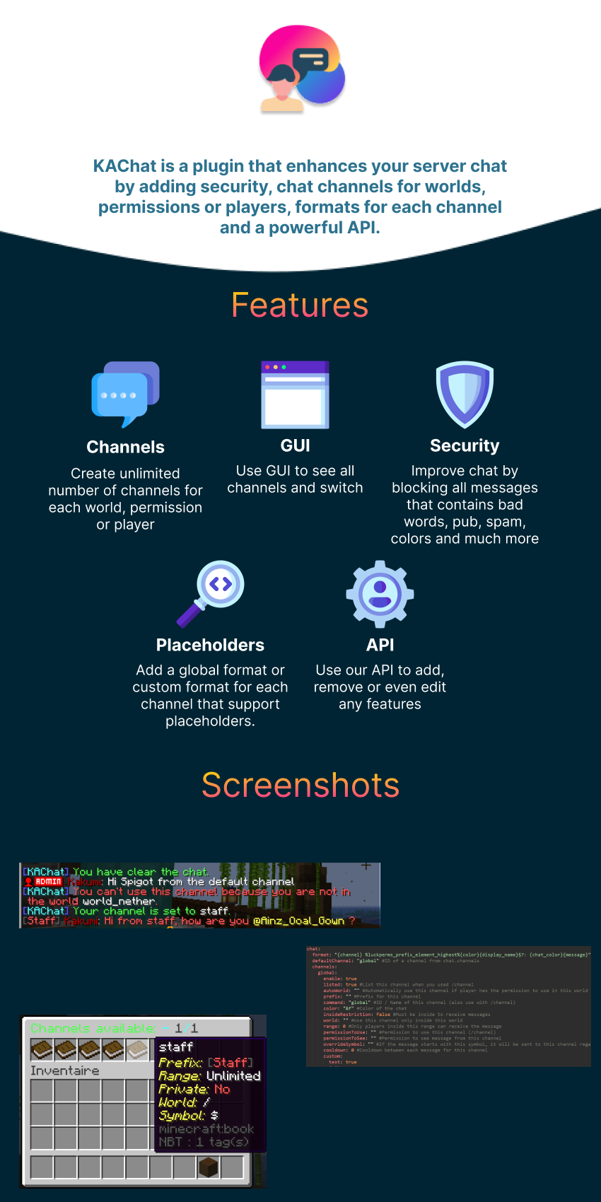 KAChat Chat Manager | SpigotMC - High Performance Minecraft Software