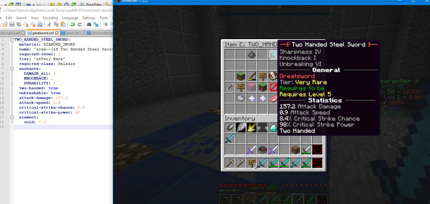 Premium - ⚔️ MMOItems ⚔️ Items, Weapons, Armor Sets, Tiers, Editor GUI ...