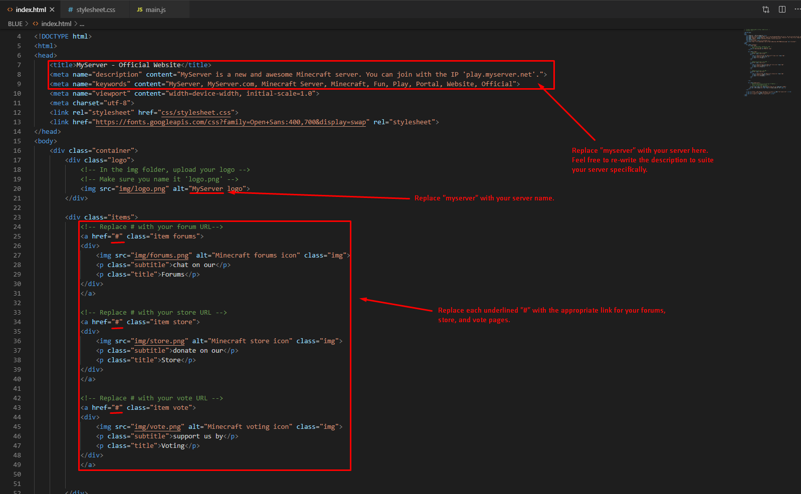 Minecraft Website Template / Portal ★ Responsive ★ Easy | SpigotMC ...