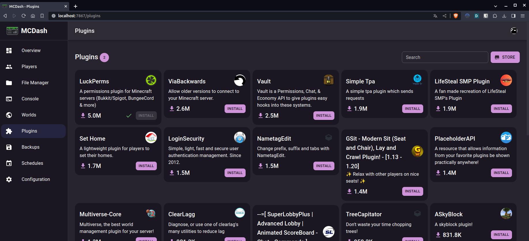 MCDash Simple Minecraft Dashboard [BETA] | SpigotMC - High Performance Minecraft Community