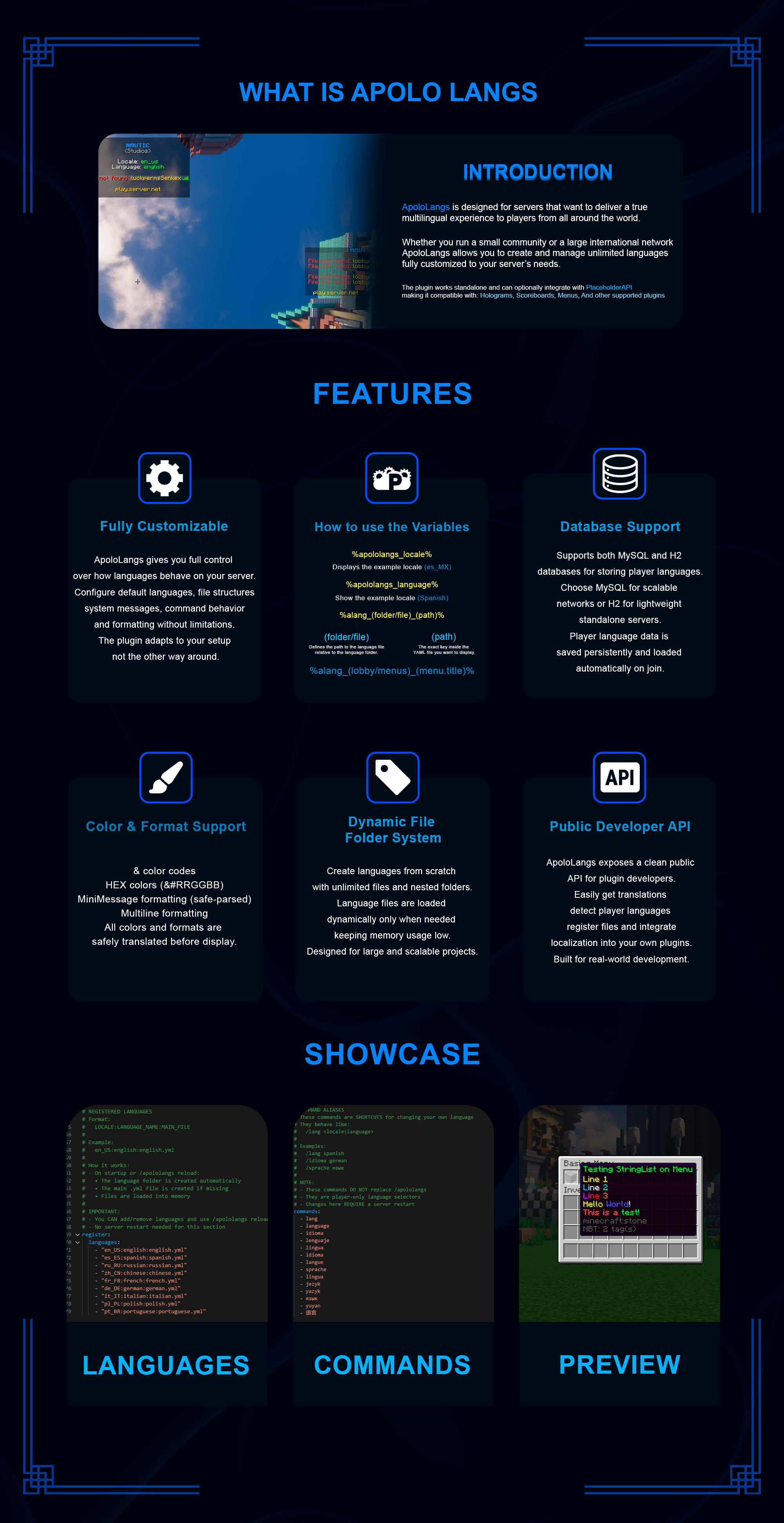 ApoloLangs | The ultimate multilingual | SpigotMC - High Performance ...