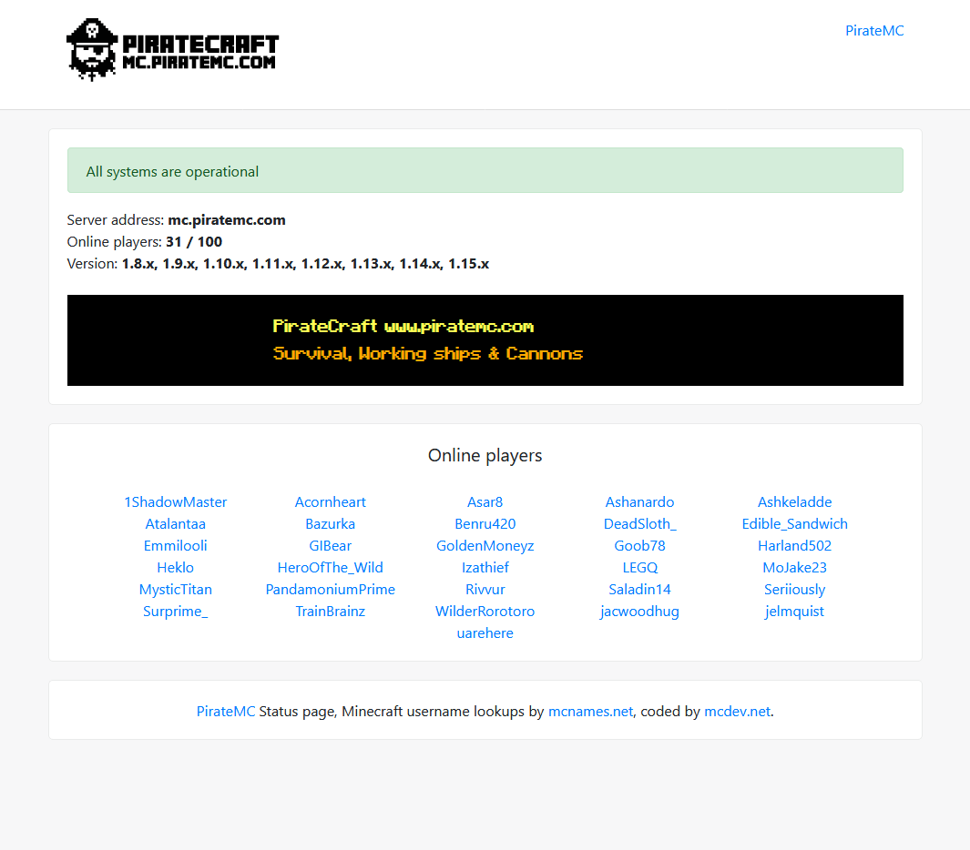 Server Status Page | SpigotMC - High Performance Minecraft Software