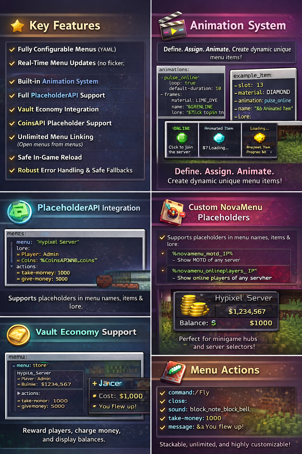 NovaMenu | Modern Animated GUI Menus | SpigotMC - High Performance ...