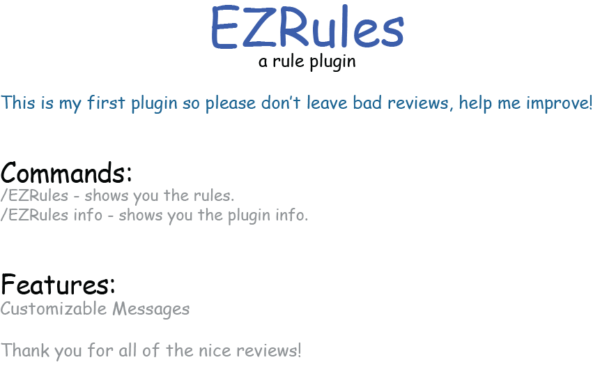 EZRules | A rules plugin | SpigotMC - High Performance Minecraft Software