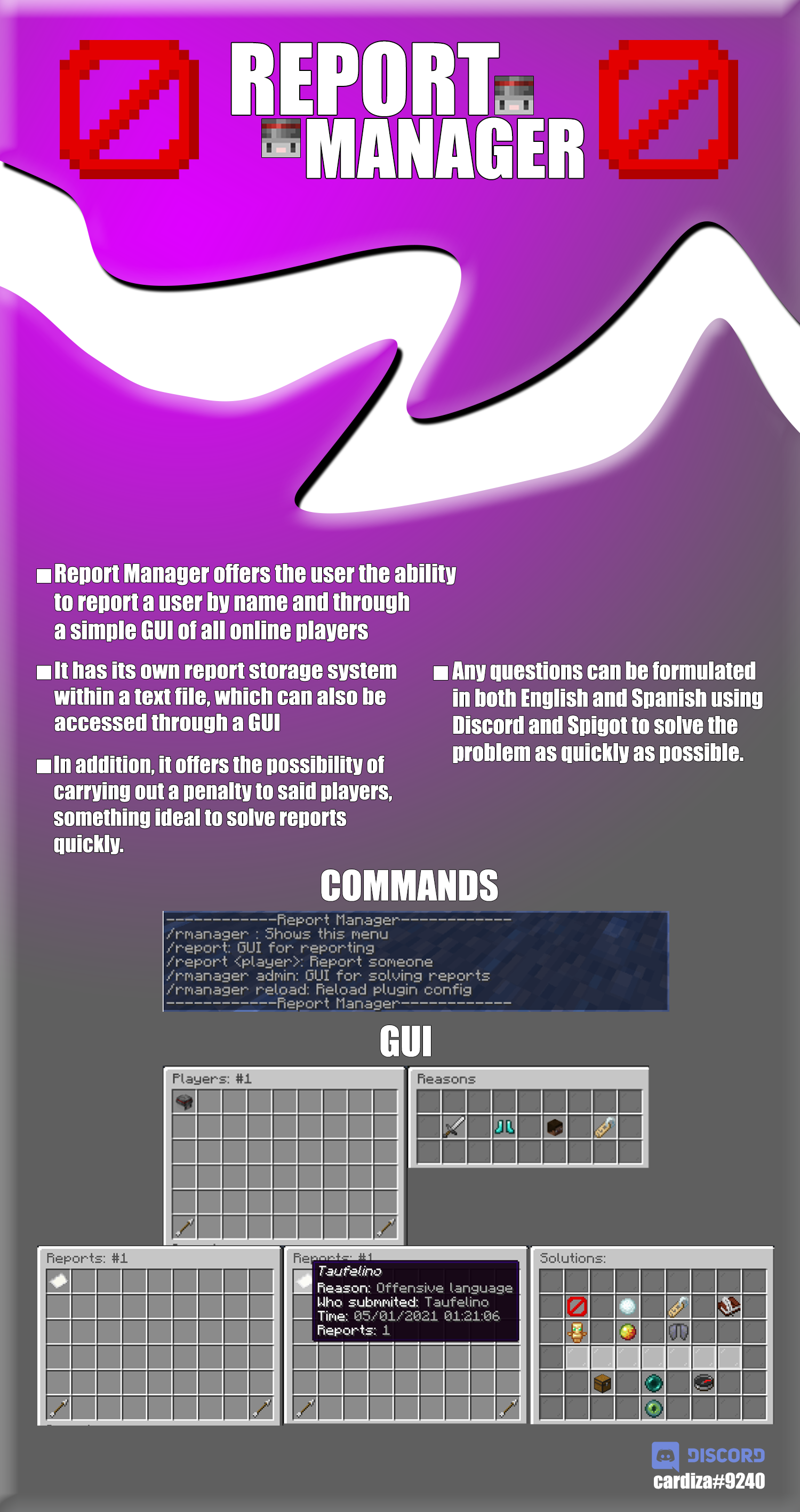 [1.16] Report Manager | SpigotMC - High Performance Minecraft Community