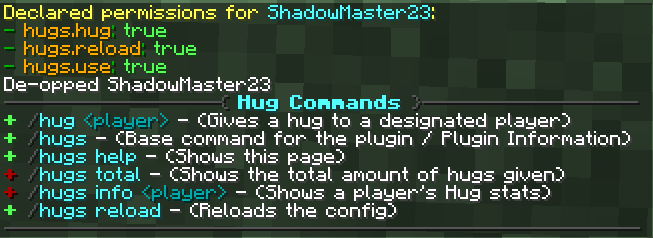 Hugs | SpigotMC - High Performance Minecraft Software