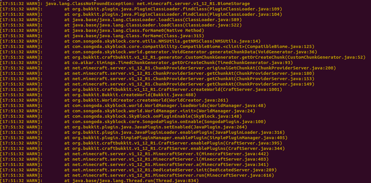 Solved - BiomeStorage NMS ClassNotFound | SpigotMC - High Performance Minecraft Software