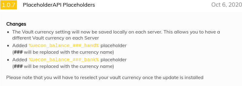Ultra Economy - PlaceholderAPI Placeholders | SpigotMC - High ...