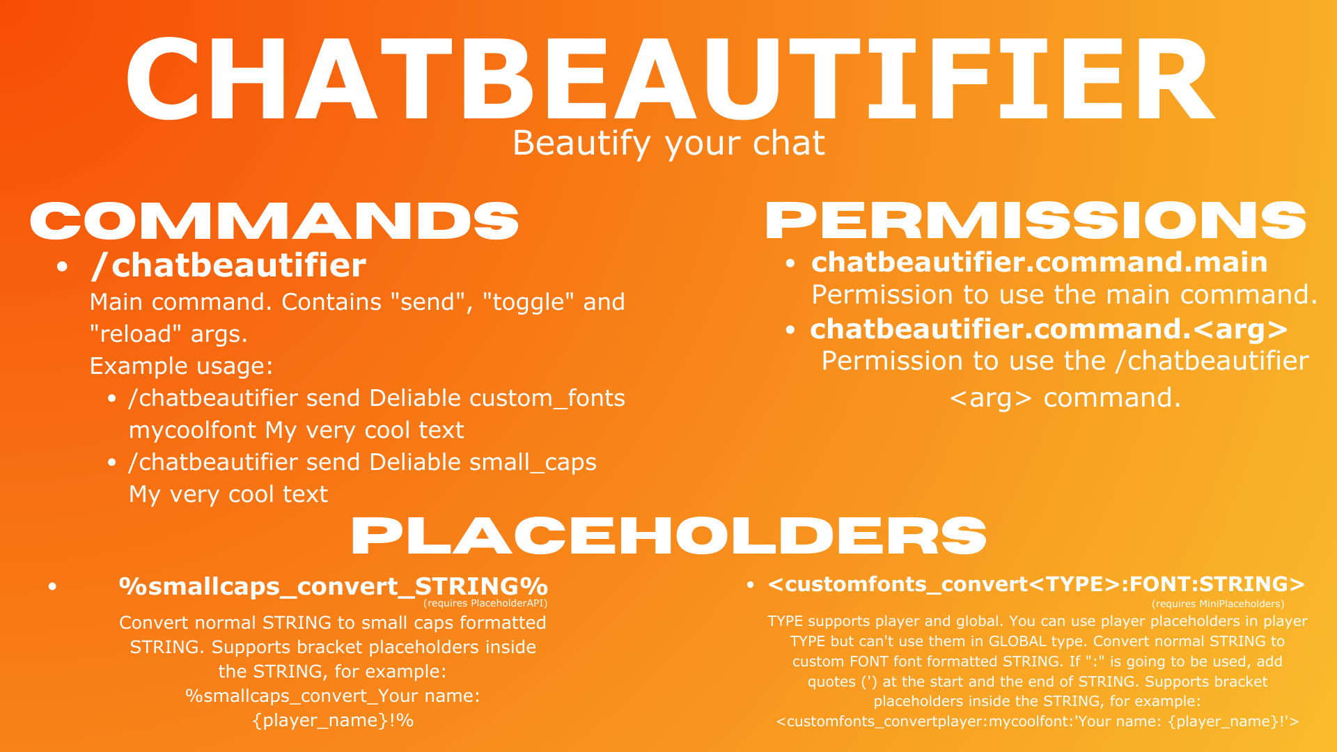 ChatBeautifier | SpigotMC - High Performance Minecraft Community
