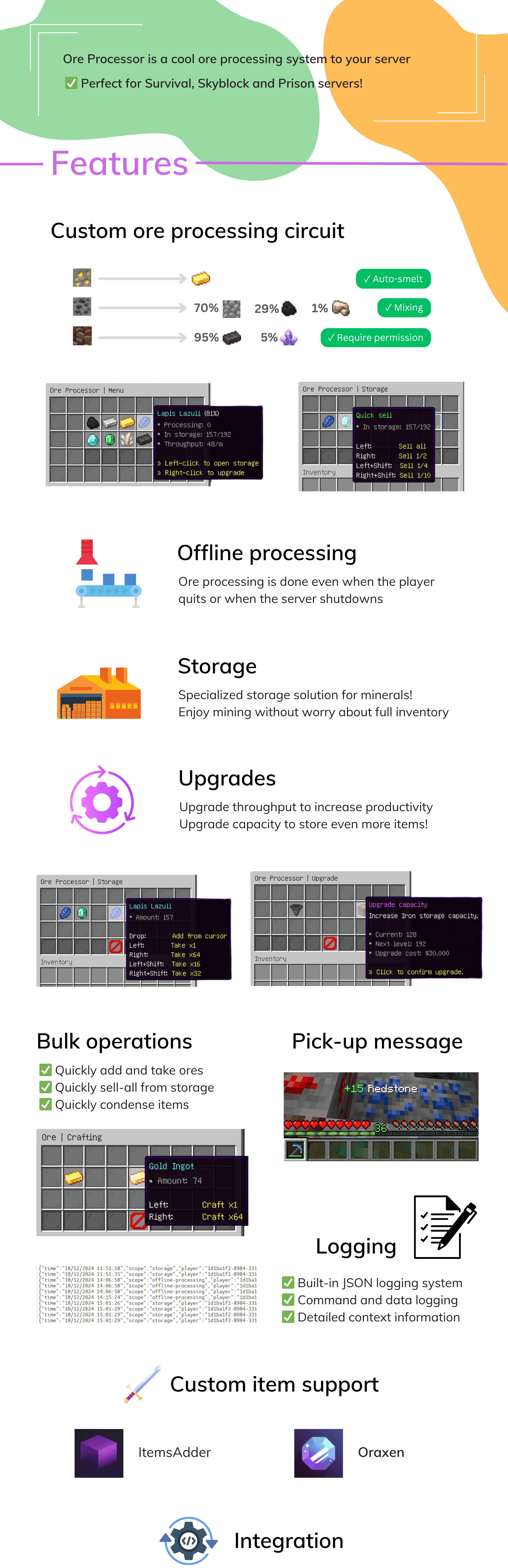 Ore Processor ⛏️ Auto-pickup | Storage | Upgrades | SpigotMC - High ...